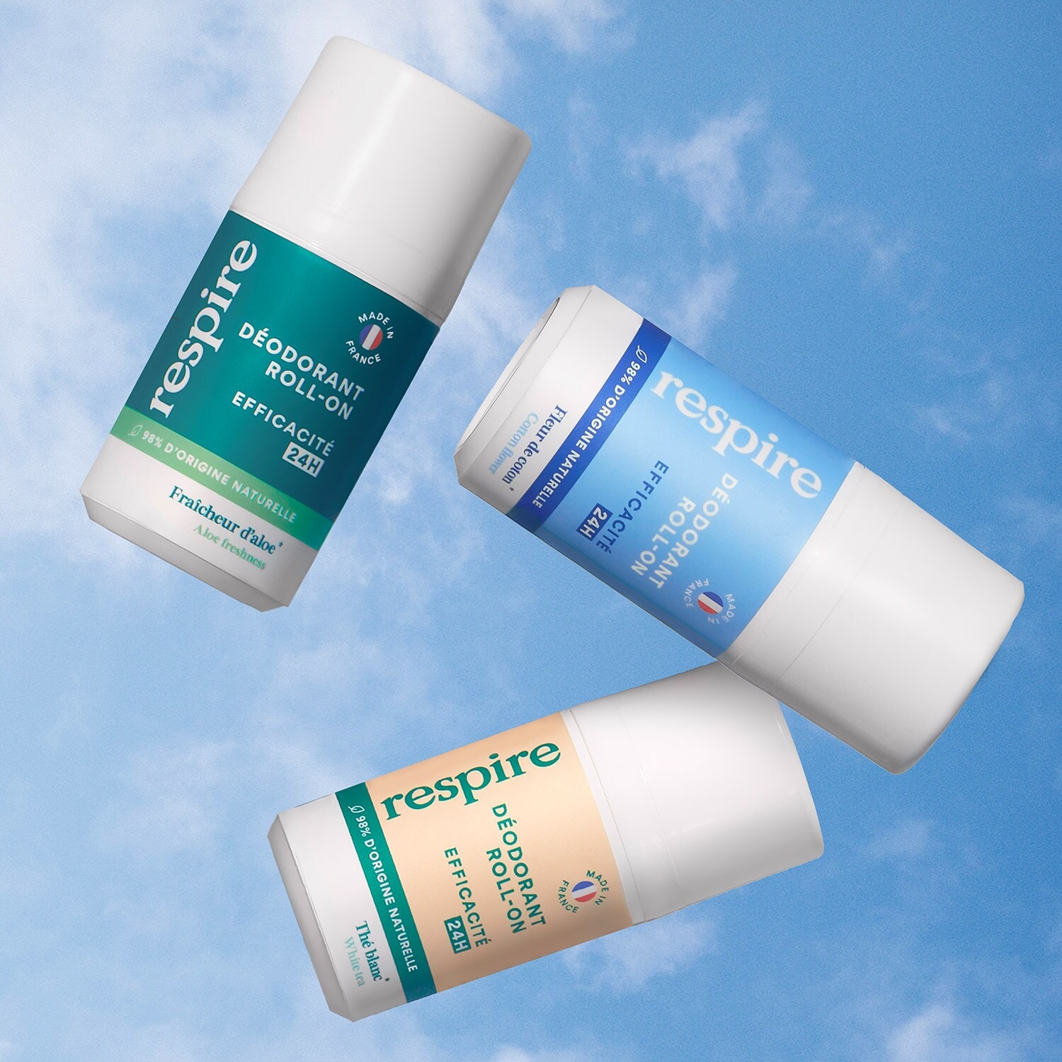 Deo-Roll-on - Deodorant Baumwollblüte 24-Stunden-Wirkung von RESPIRE ≡ ...